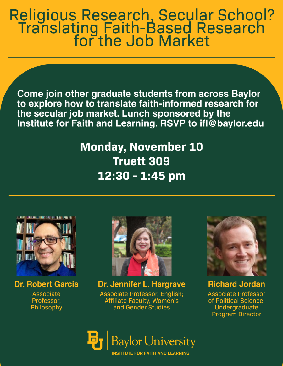 Religious Research, Secular School? Translating Faith-Based Research for the Job Market ...